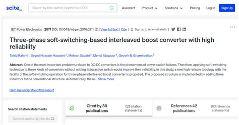 Three‐phase Soft‐switching‐based Interleaved Boost Converter With High Reliability [scite Report]