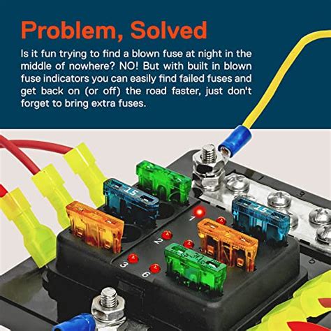 6 Way Blade Fuse Box With Ground Negative Bus Bar For Automotive ATC