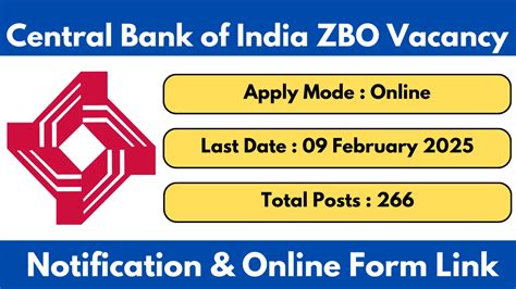 Central Bank Of India ZBO Recruitment 2025 Notification And Best Online