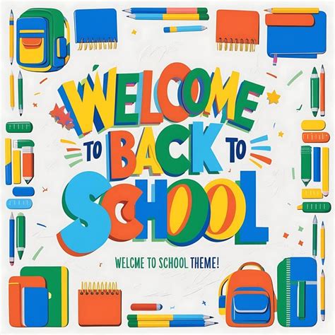 Welcome Back To School Colorful Typography Design Premium Ai