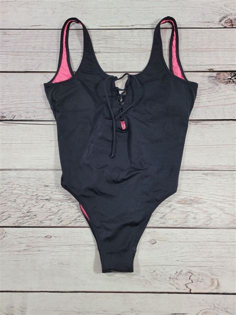 Victorias Secret Pink One Piece Swimsuit S Small Bla… Gem