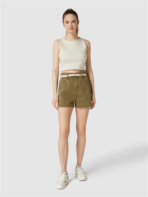Edc By Esprit Jeansshorts Aus Baumwolle Mit Gürtel Khaki Online Kaufen