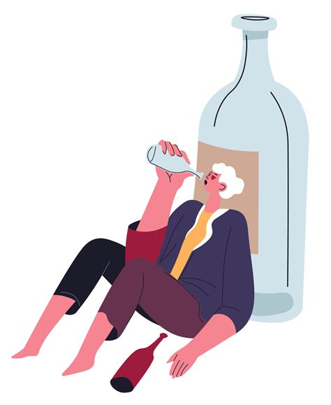 Alcohol Addiction Man Drinking Booze Alcoholism 17794138 Vector Art At