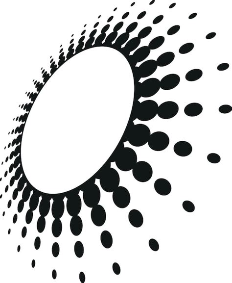 Image Vectorielle Dun Cercle Blanc Avec Motif Demi Teinte Isolé Sur