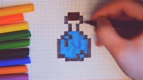 Как нарисовать зелье из майнкрафт Зельеварение майнкрафт Майнкрафт по клеточкам Youtube