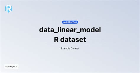Datalinearmodel Dataset R Packages