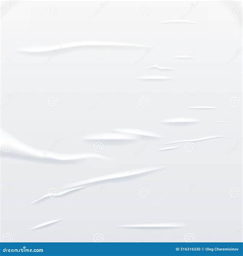 Glued White Square Paper Sheet Vector Isolated Realistic Crumpled