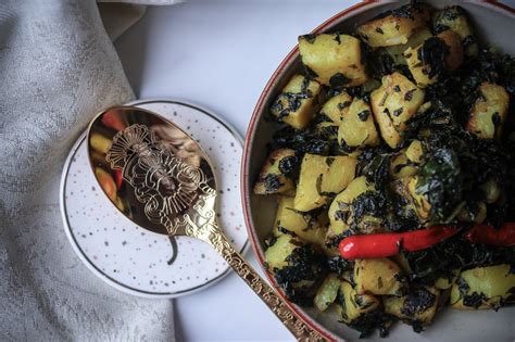 Aloo Methi Stir Fried Potato And Fenugreek Leaves From Bowl To Soul