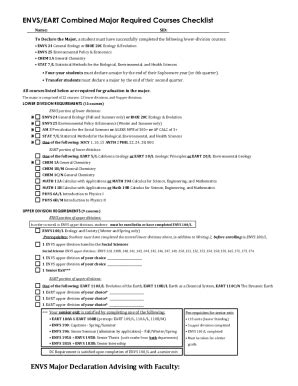 Fillable Online Envs Ucsc Envs Bio Combined Major Required Courses