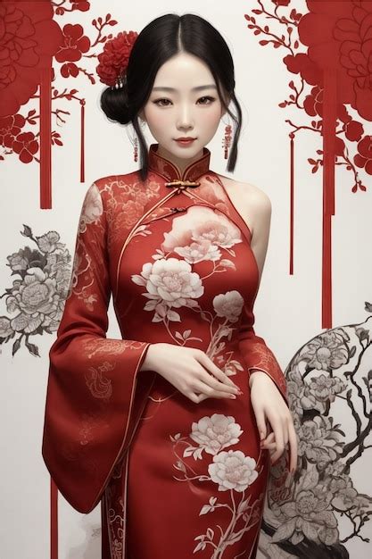 Premium Ai Image A Beautiful Chinese Woman Wearing Traditional