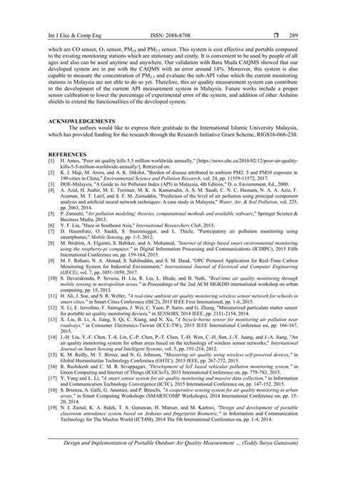 Design And Implementation Of Portable Outdoor Air Quality Measurement System Using Arduino Pdf