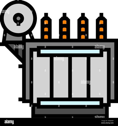 Transformer Electric Grid Color Icon Vector Illustration Stock Vector Image And Art Alamy