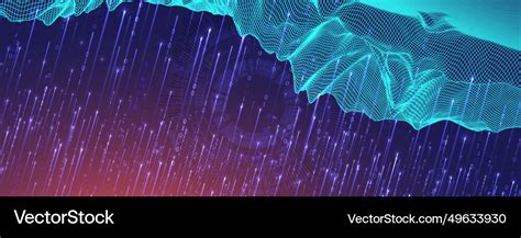 Big Data Abstract Digital Futuristic Wireframe Vector Image