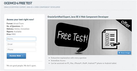 5 Free OCEJWCD 6 Mock Exam 1Z0 899 Practice Test