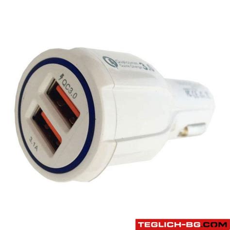 Универсално Usb зарядно за кола с два порта и Usb кабел 3 в 1 2011