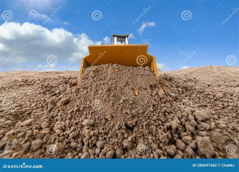Wheel Loader Are Digging The Soil In The Construction Site Stock