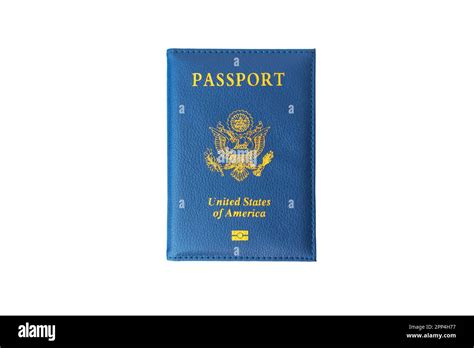 Closed United States Passport Isolated On White Background The Concept