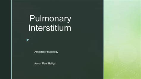 Pulmonary Interstitium Pptx Lung And Respiratory Health Diseases