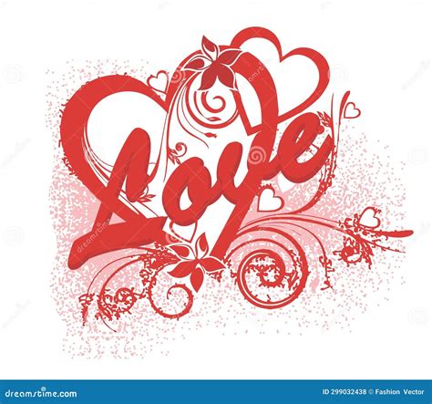 Love Fashion T Shirt Print Vector Art Stock Illustration Illustration