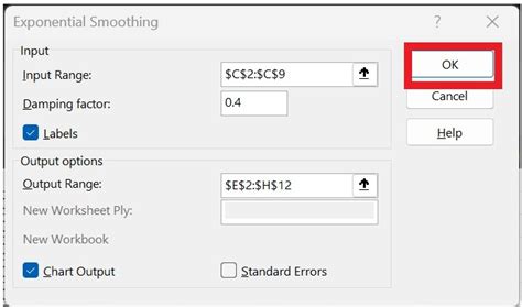 如何使用 Excel 中的数据分析选项卡进行指数平滑 W3schools 教程