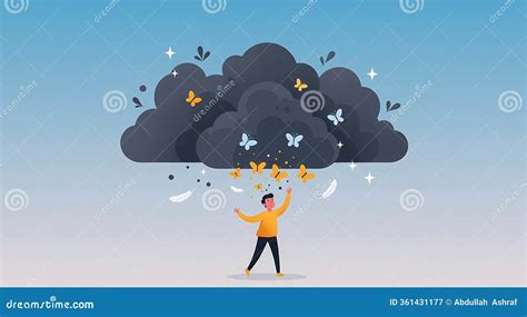 Transforming Negative Thoughts Into Positivity Flat Illustration Of