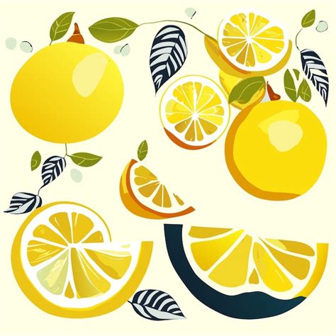 Premium Vector Set Of Hand Drawn Isolated Lemons Illustration
