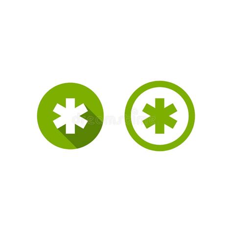 Green Asterisk Footnote In Green Circle Icon Asterisk Sign Stock