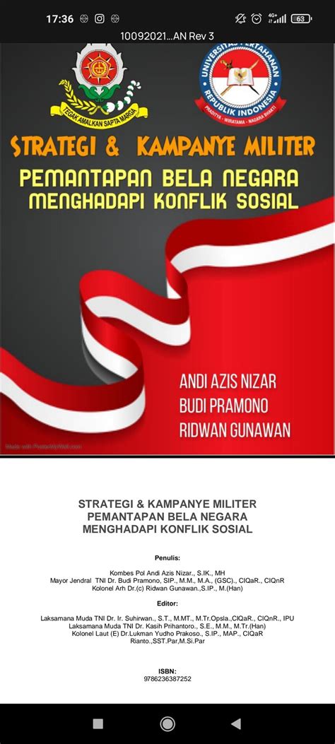 PDF STRATEGI KAMPANYE MILITER PEMANTAPAN BELA NEGARA MENGHADAPI KONFLIK SOSIAL