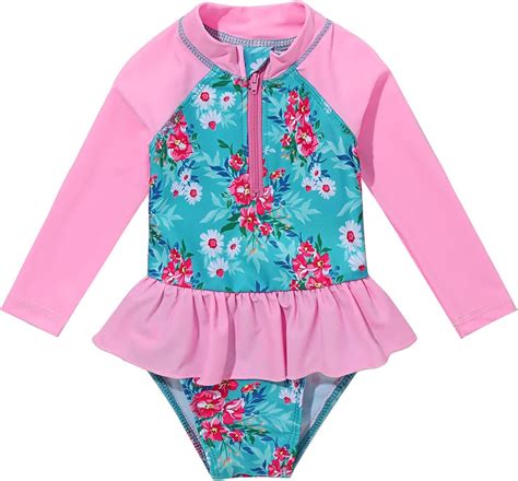 Inlzdz Inlzdz Kinder Mädchen Uv Schutz Badeanzug Langarm Badeshirt