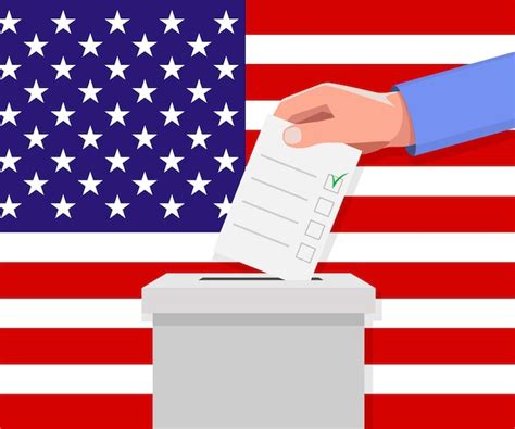 Concepto De Elecciones De Los Estados Unidos La Mano Pone El Boletín De