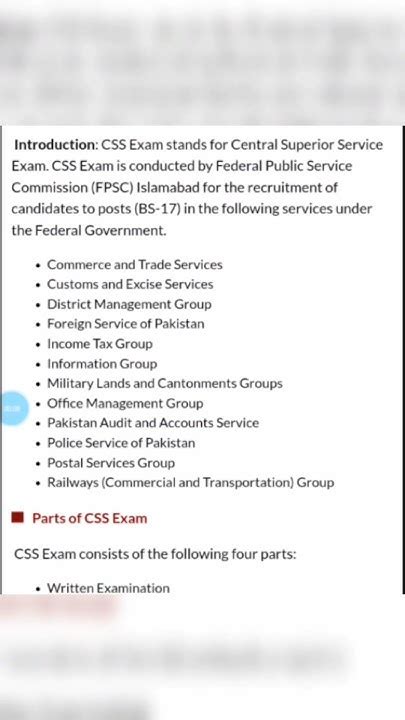 Introduction And Parts Of Css Exam Css Exam Cssexams Upsc Cssworld