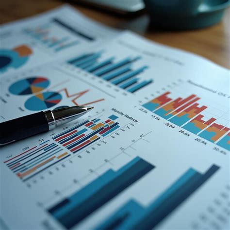 Financial Data Document Graph Chart Report Statistics Marketing