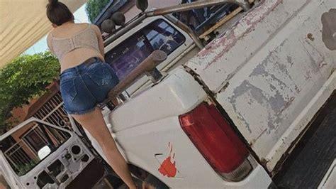 Katherine Cranking Fantasy On Flip Flops Vs The Old Uncle Jesse Truck Foot Fetish Paradise