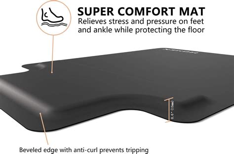 2 In 1 Anti Fatigue Standing Desk Office Chair Mat For Hardwood Floor