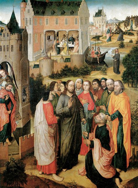 Christ Handing The Keys To St Peter Painting By Master Of The Legend Of