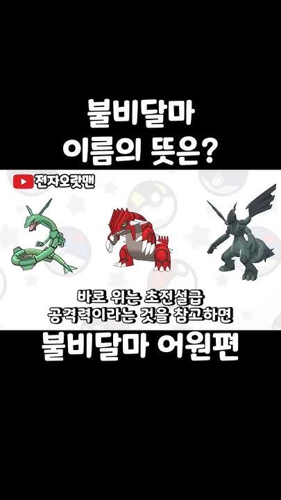 포켓몬 어원편 불비달마 이름의 뜻은 Youtube