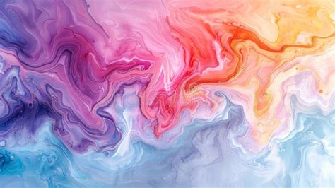 A Soothing Display Of Fluid Art Featuring Swirling Patterns In Soft