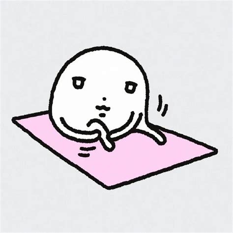 圆头小人托腮趴粉垫，慵懒发呆超可爱 抽象麻薯表情包 表情包图片动图 求表情网斗图从此不求人