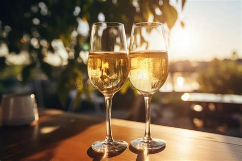 Close Up Of Champagne Glasses Clinking Together During Celebration