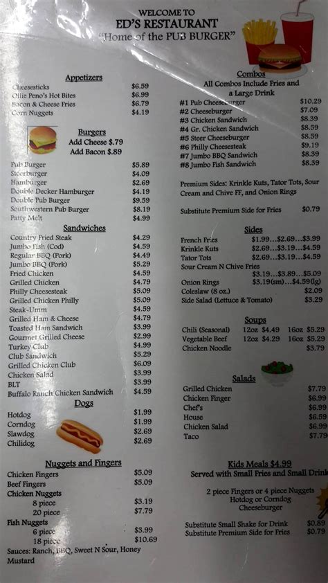 Menu At Ed S Restaurant DeFuniak Springs US 90