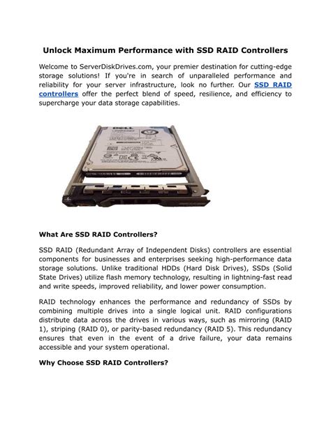 PPT Unlock Maximum Performance With SSD RAID Controllers PowerPoint Presentation ID