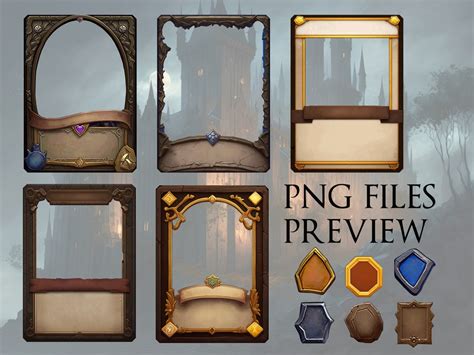 Tcg Fantasy Card Template Set 1 Png Digital Download Etsy