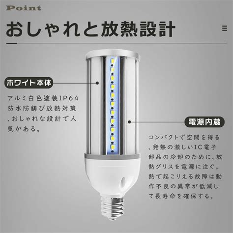 【楽天市場】300w水銀灯相当 Led水銀ランプ Ledコーンライト E26口金 E39口金 コーン型水銀灯 水銀灯交換用 密閉型器具対応 ハロゲン電球 水銀灯からledへ交換 消費電力38w