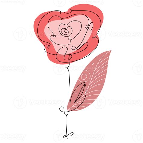 One Line Flower Drawing 12616637 Png