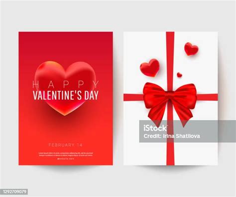 텍스트와 흰색 엽서 배경에 깜짝 선물 활달콤한 심장 장식 모양 해피 발렌타인 데이를 위한 귀여운 밝은 인사말 카드 세트 벡터 그림입니다 러브 컨셉 권투 스포츠에 대한 스톡