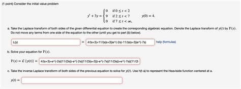 solved 1 point consider the initial value problem 0 if 0