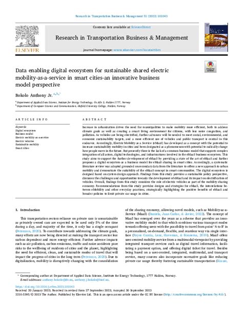 Data Enabling Digital Ecosystem For Sustainable Shared Electric