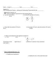 Copy Of Alg 1A Unit 1 Review Docx Name Josslyn K Date Hour Algebra 1A Unit 1 Assessment