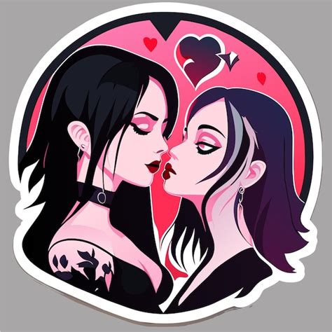 Premium Vector Lesbian Couple In Love Hand Drawn Flat Stylish Cartoon Sticker Icon Concept