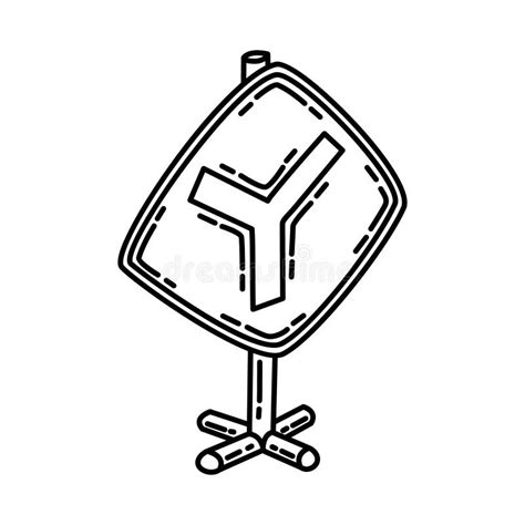 Y Intersection Icon Doodle Hand Drawn Or Outline Icon Style Stock